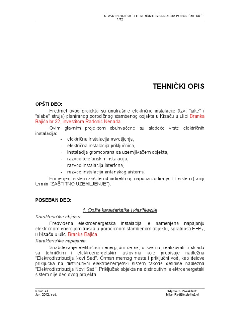 Tehnicki Opis | PDF
