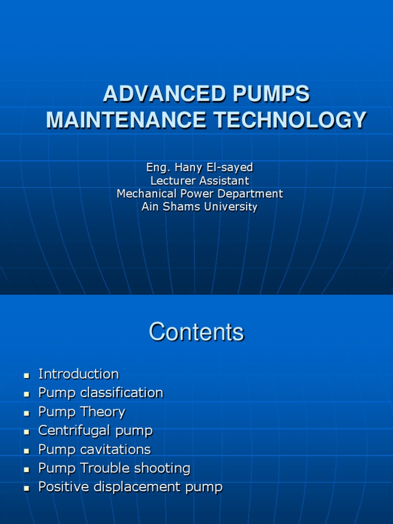 Pump Presentation | PDF | Pump | Bearing (Mechanical)