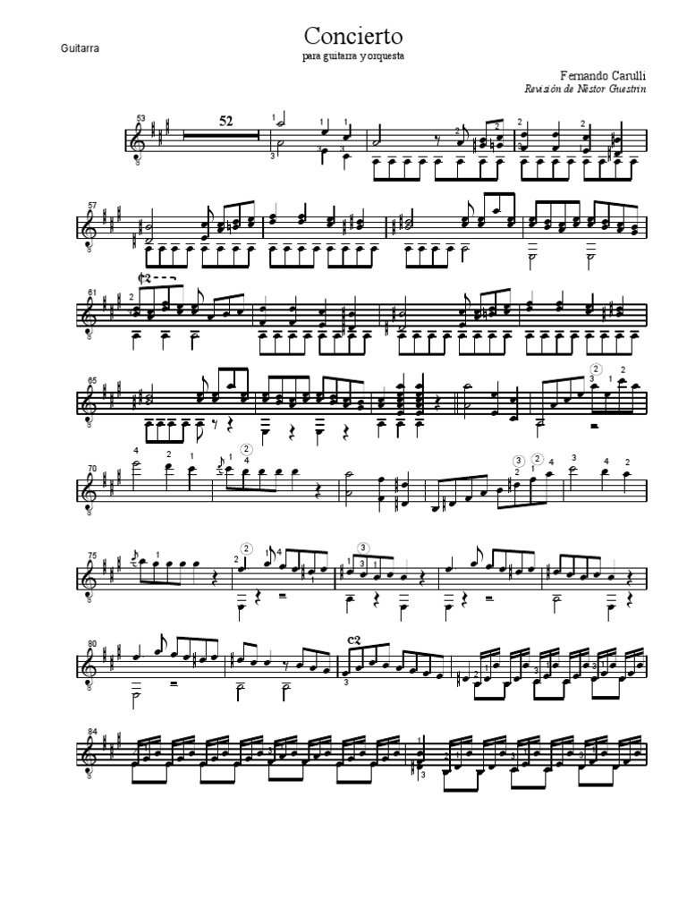 Guitar Concerto Fernando Carulli | PDF | Guitares | Instrument de la ...