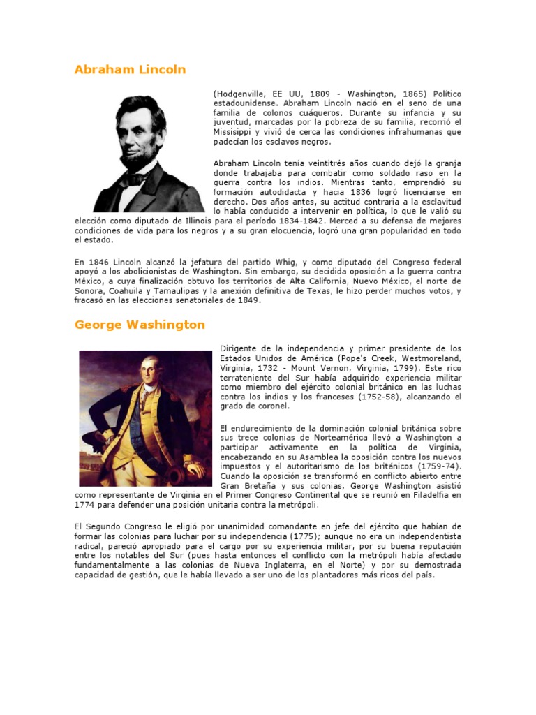 Abraham Lincoln BIOGRAFIA | PDF | Frente Sandinista de Liberación ...