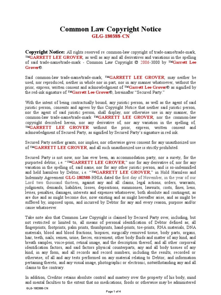 Copyright Notice | Security Interest | Property