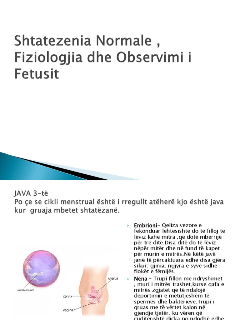 Shtatzania Normale Fiziologjia Dhe Observimi i Fetusit