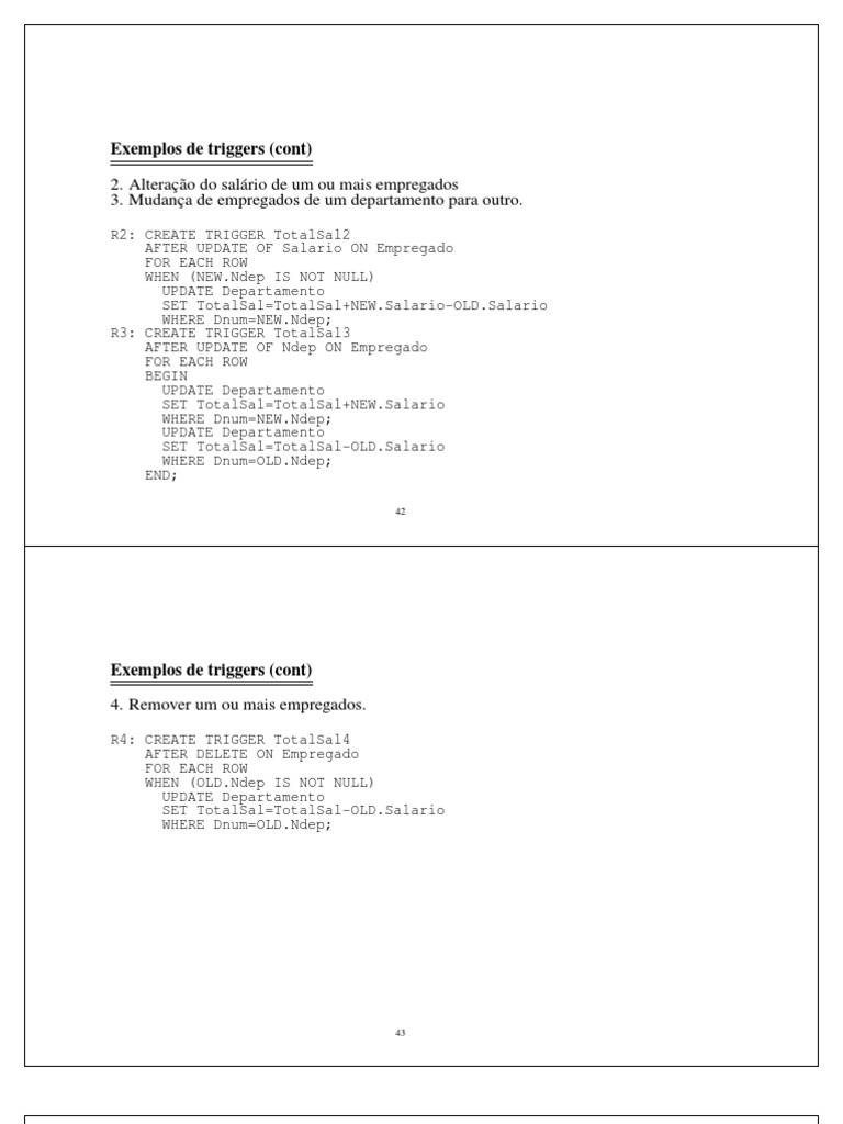 Triggers | PDF | SQL | Bancos de dados