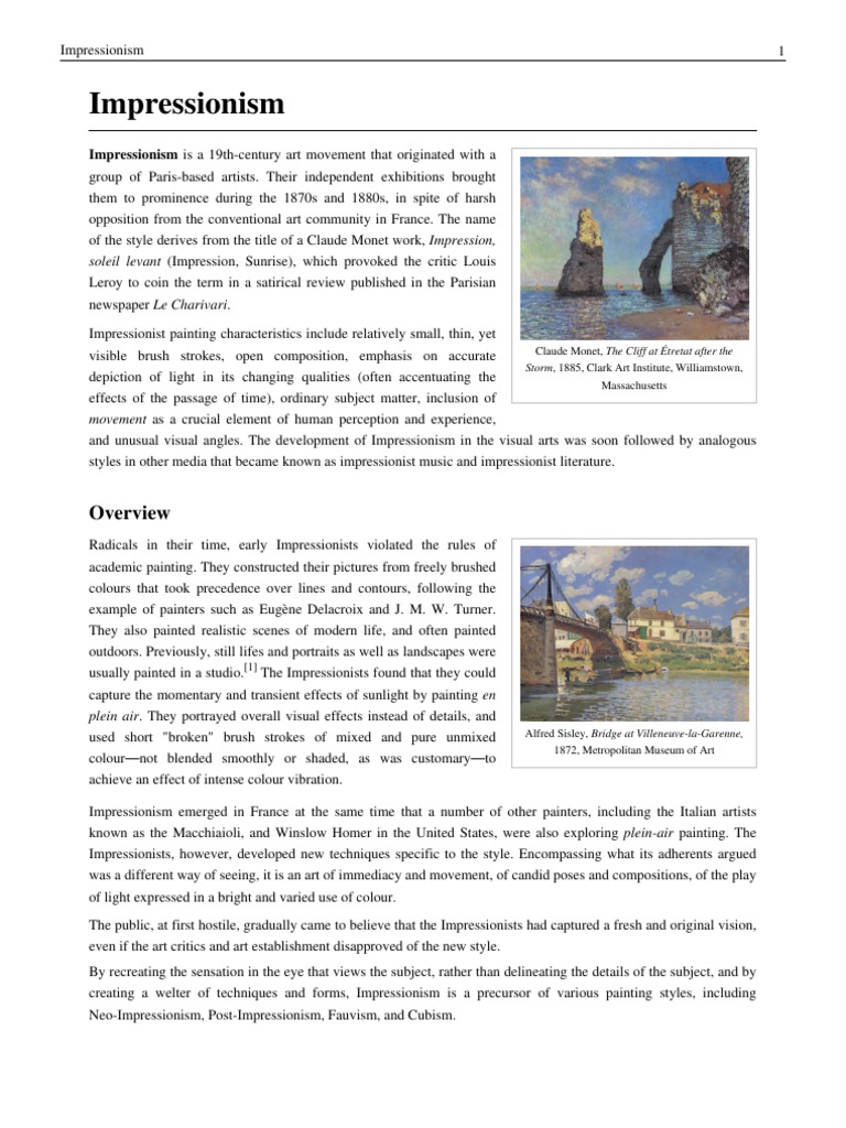 Impressionism | PDF | Impressionism | Claude Monet