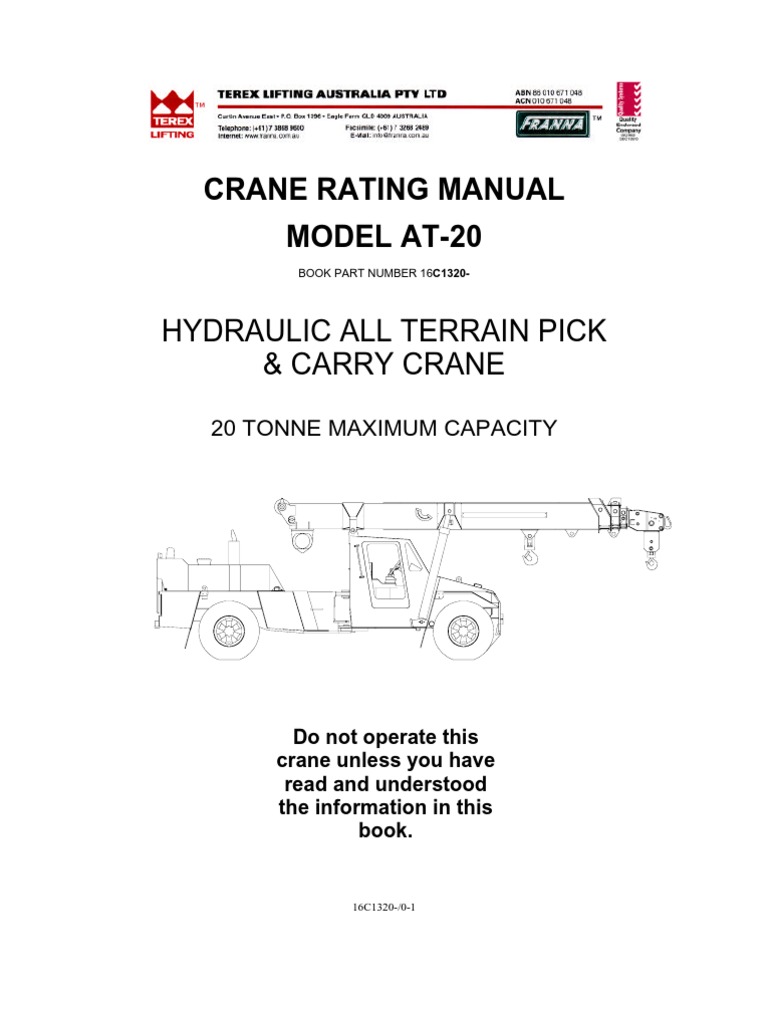 20t Franna Manual | PDF | Crane (Machine) | Elevator
