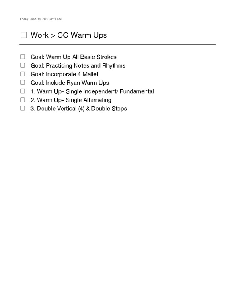 Work CC Warm Ups | PDF