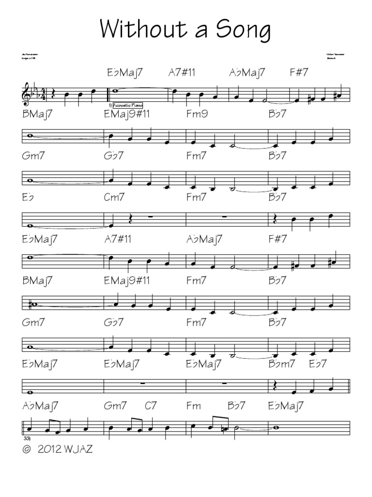 Without A Song Lead Sheet | PDF