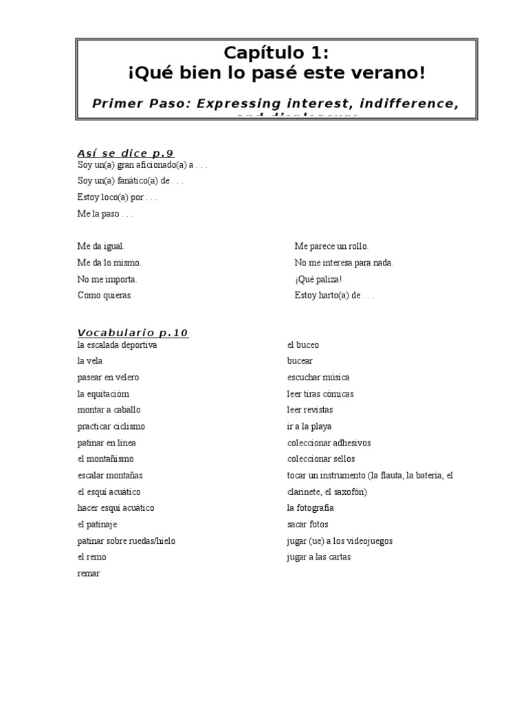 Ven Conmigo: Vocabulario y Gramática | PDF | Ocio | Entretenimiento ...