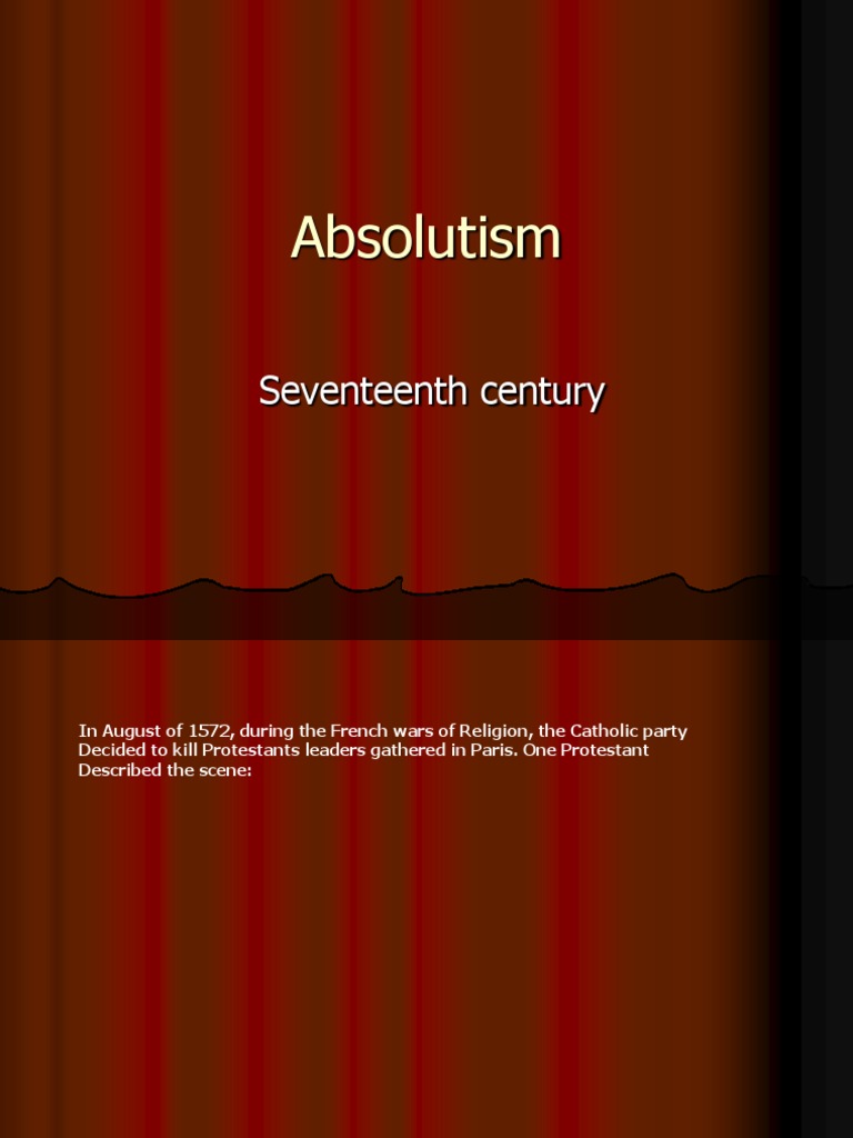 Absolutism: Seventeenth Century | PDF | Louis Xiv Of France | Absolute ...
