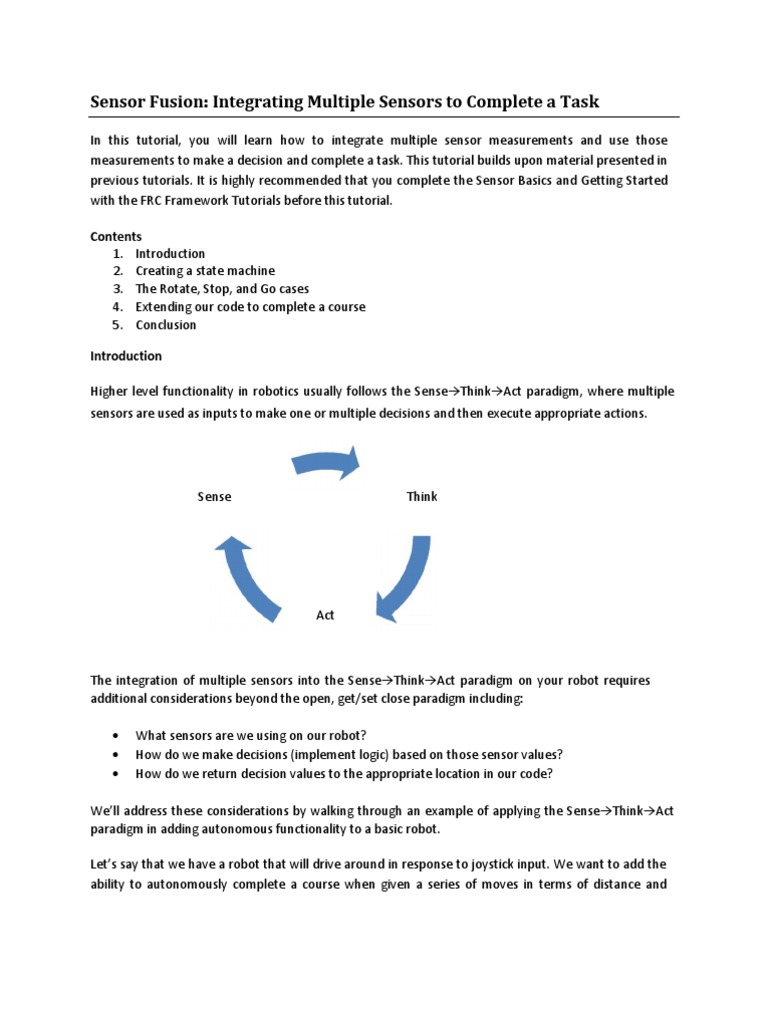(FRC 2013) Sensor Fusion Tutorial | PDF | Control Flow | Matrix ...
