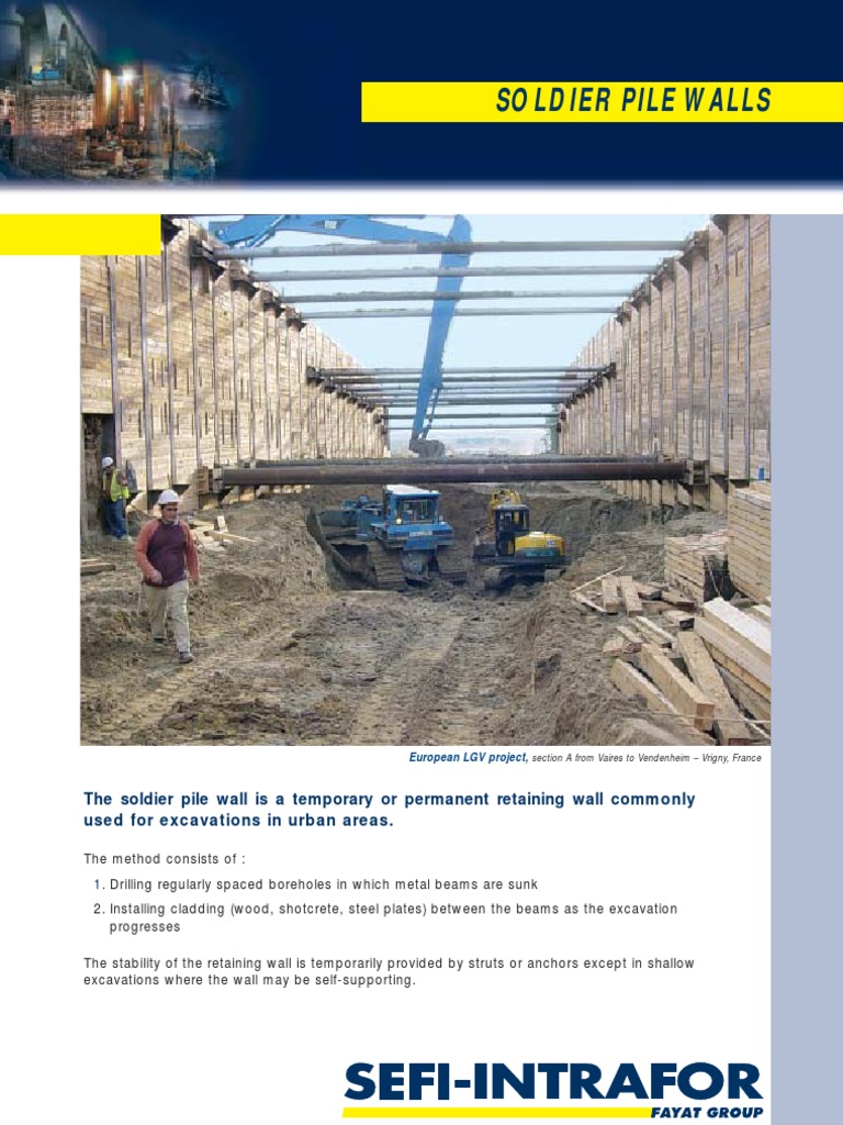 Soldier Pile Walls | PDF | Deep Foundation | Structural Engineering