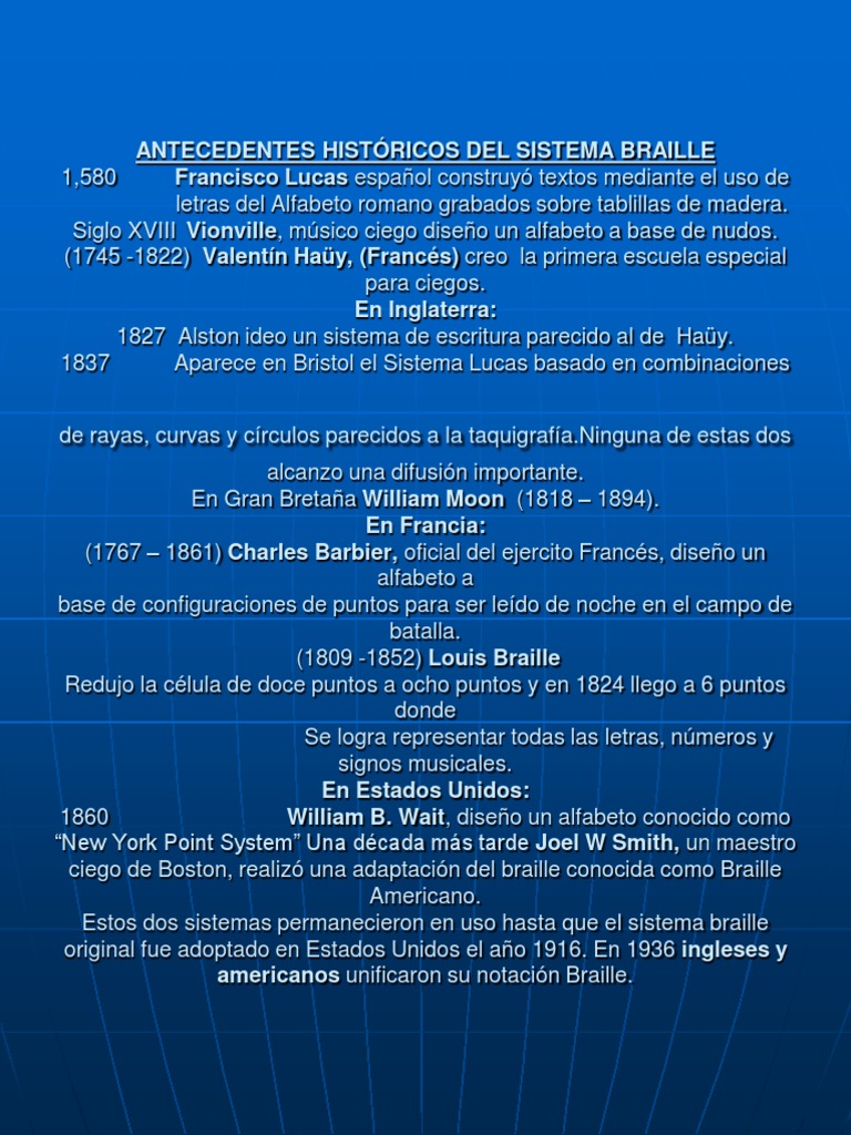 Historia del Sistema Braille | PDF | Escritura | Notación