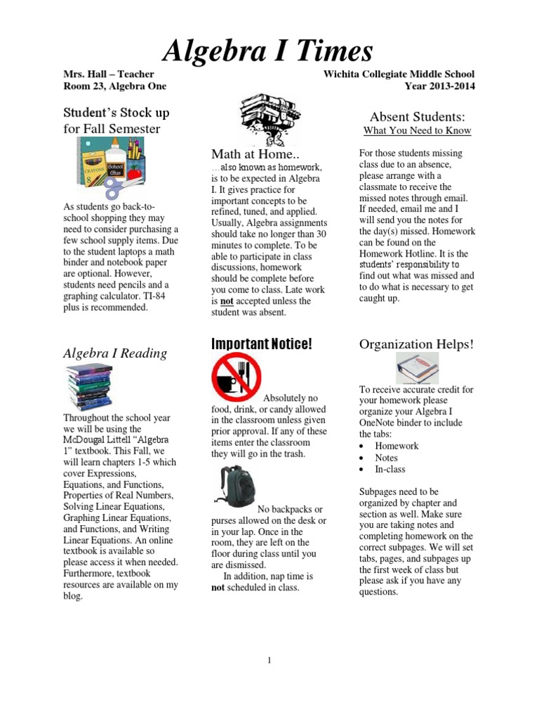 Syllabus Algebra I | PDF | Career & Growth | Self-Improvement