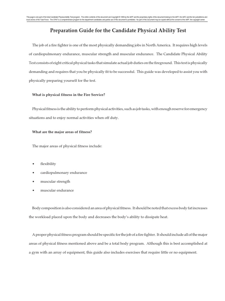 Preparation Guide For The Candidate Physical Ability Test: What Is ...