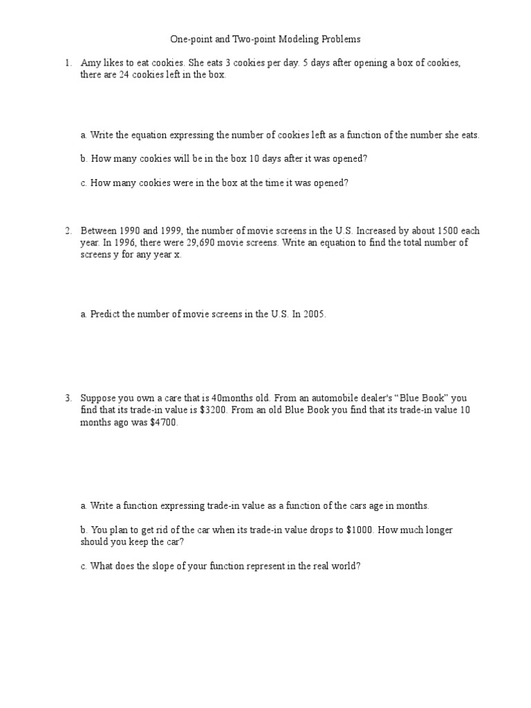 One Point and Two Point Word Problems | PDF | Nature | Teaching Mathematics