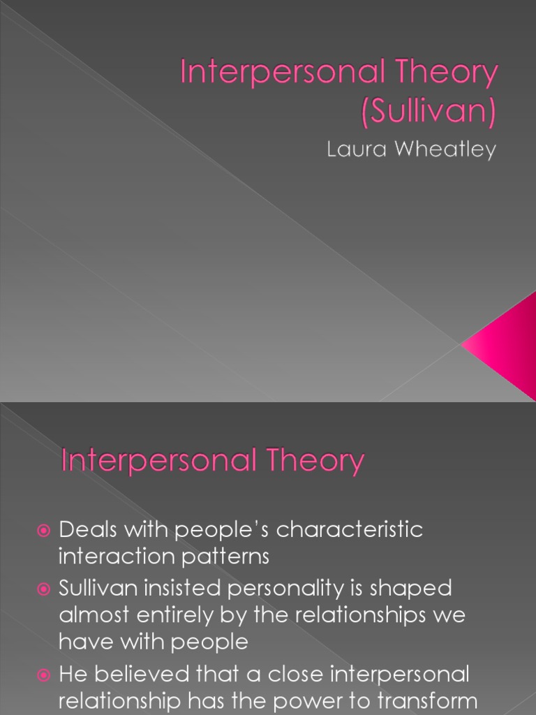 Interpersonal Theory Sullivan | PDF | Interpersonal Relationships ...