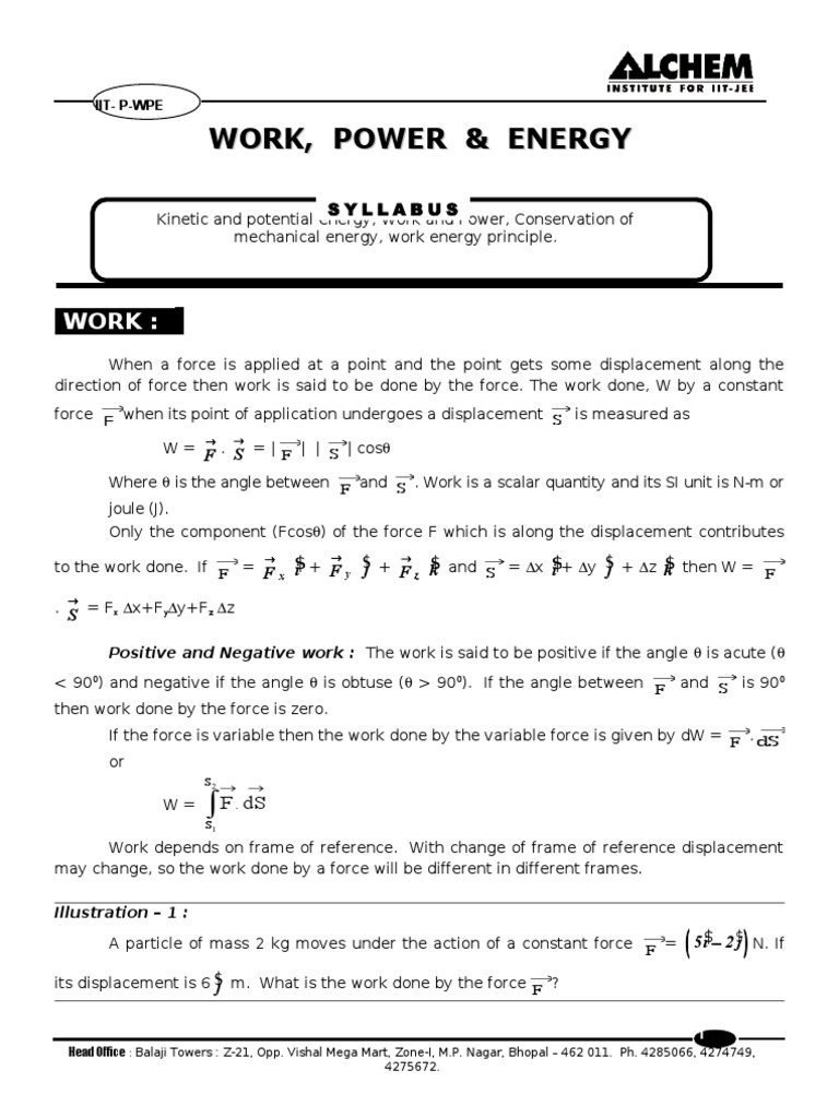 Work Power & Energy | PDF | Potential Energy | Tension (Physics)