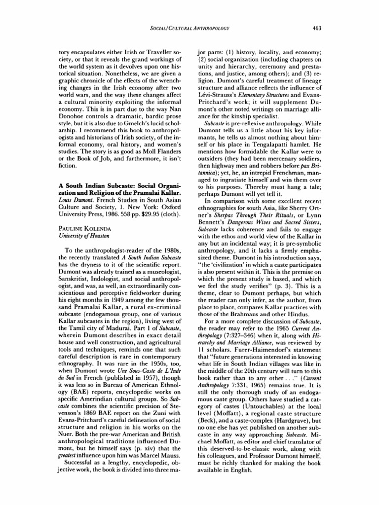 South: A Indian Subcaste: Social Organi-Zation and Religion of The ...