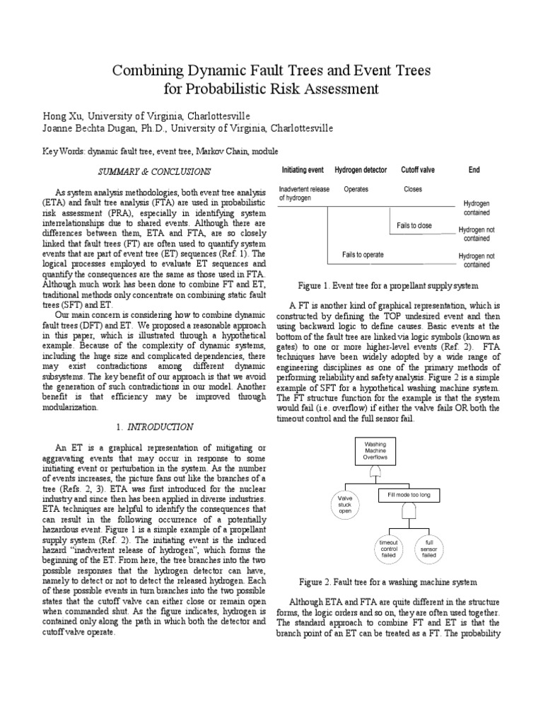Combining Dynamic Fault Trees and Event Trees For Probabilistic Risk Assessment | PDF | Systems ...