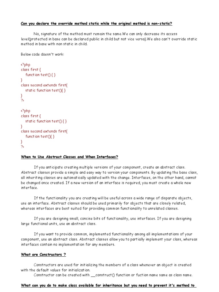 Oops Basics Php Pdf Class Computer Programming Inheritance Object Oriented Programming 1581