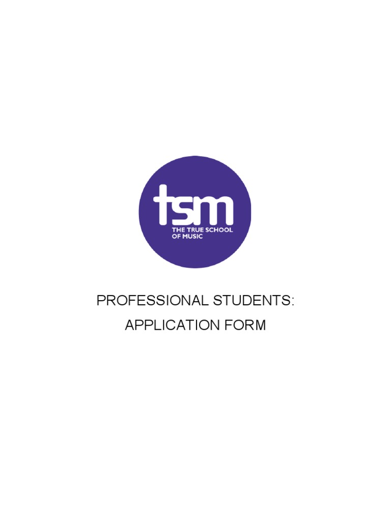 TSM Application Professional Students | PDF