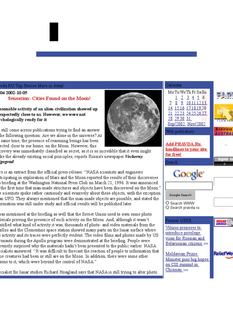 Cities On The Moon | PDF | Apollo Program | Moon