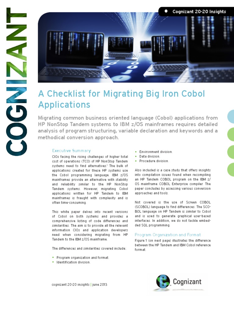 A Checklist For Migrating Big Iron Cobol Applications | PDF | Reserved ... A Checklist For Migrating Big Iron Cobol Applications | PDF | Reserved ...