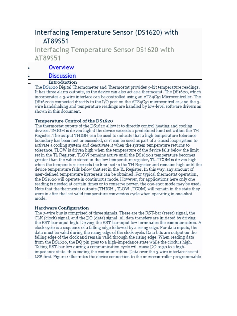 Interfacing Temperature Sensor | PDF | Thermostat | Microcontroller