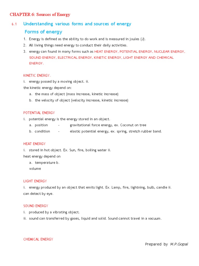 Chapter 6 Sources of Energy | PDF | Energy Development | Fuels