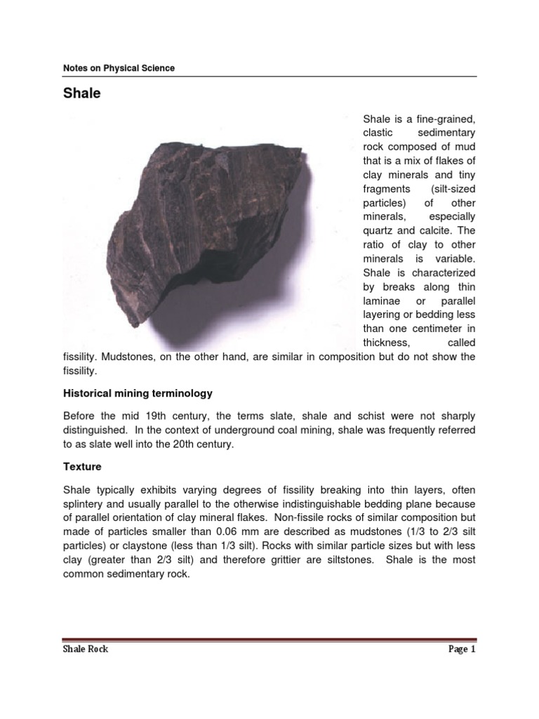 Shale Rock Sedimentary | Shale | Geology | Free 30-day Trial | Scribd
