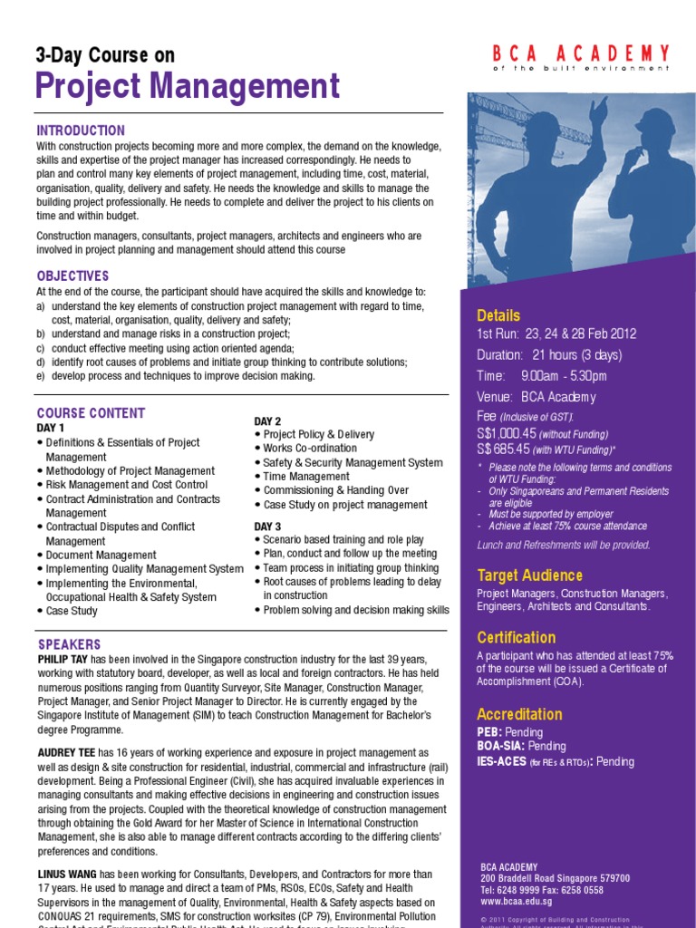 3 Day Course On Project Management | PDF | Project Management ...