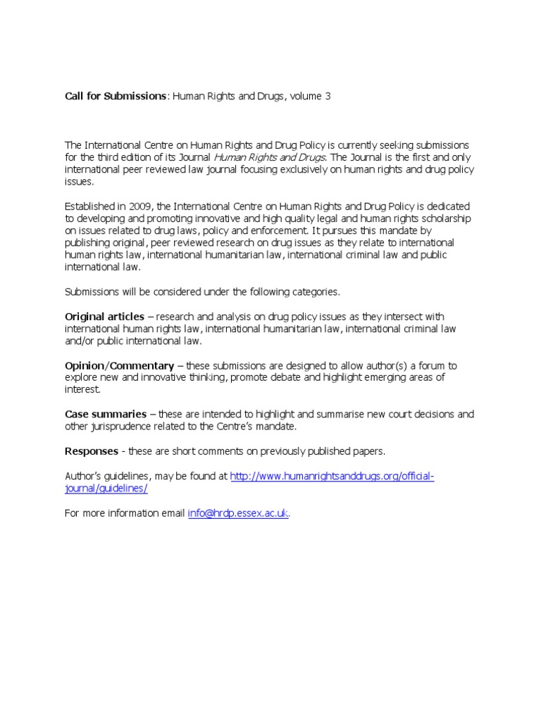 Call For Submissions | PDF