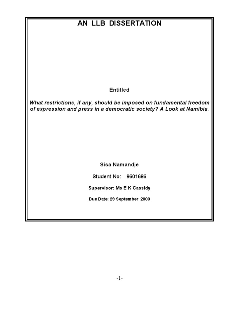 What Restrictions, If Any, Should Be Imposed On Fundamental Freedom of ...