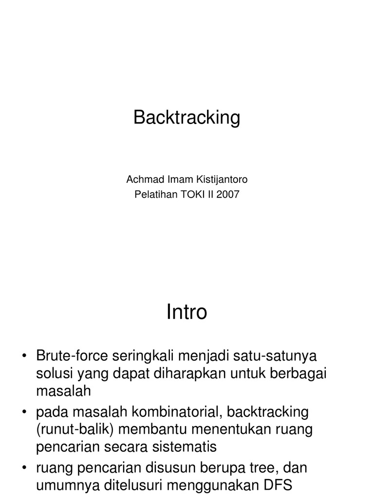 Algoritma Backtracking dalam Pemrograman | PDF | Sains & Matematika ...