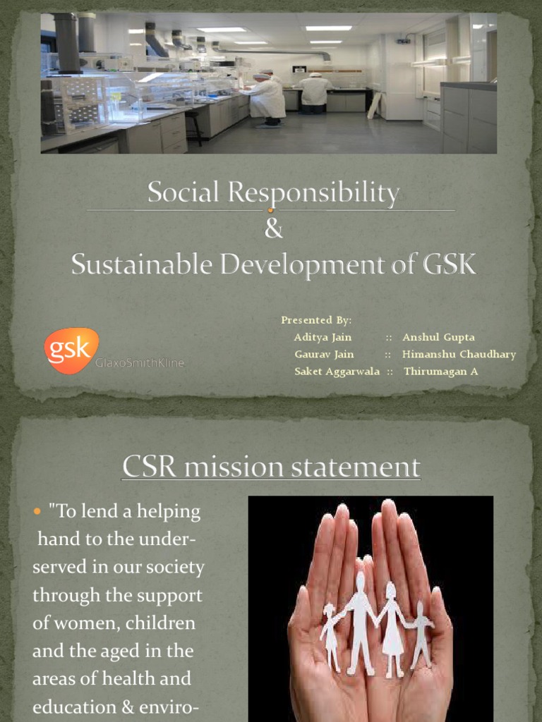 GSK Pharma CSR | Corporate Social Responsibility | Glaxo Smith Kline