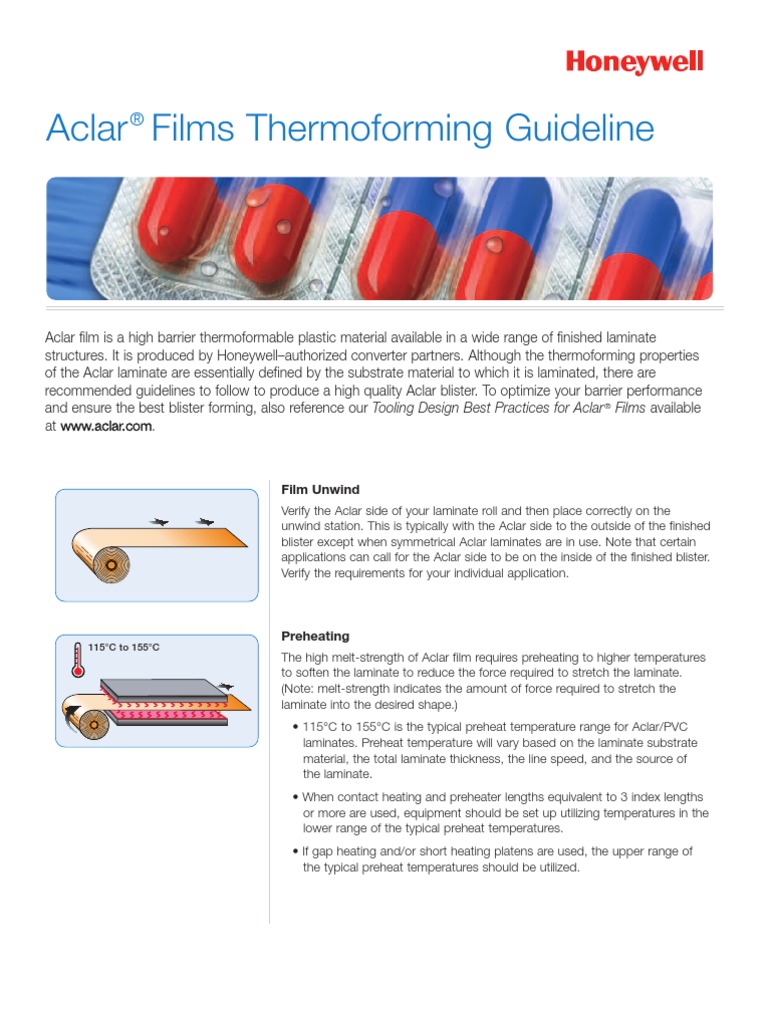 Honeywell Aclar Thermoforming Guide | PDF | Polyvinyl Chloride ...