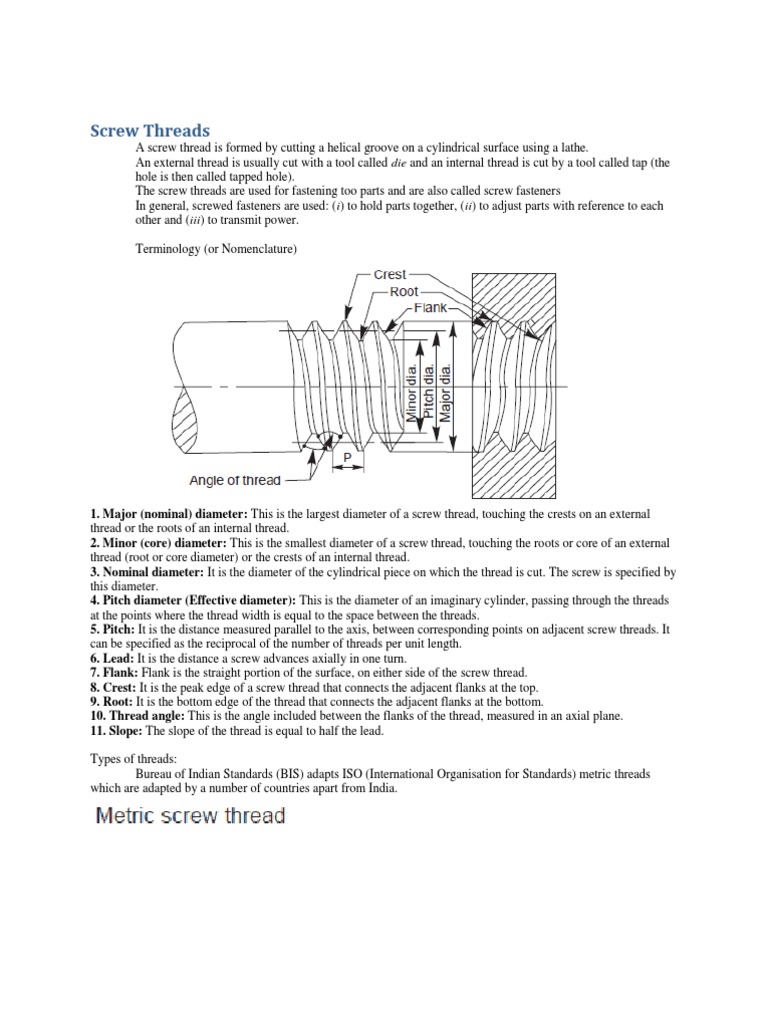 Screw Threads | PDF | Screw | Metalworking