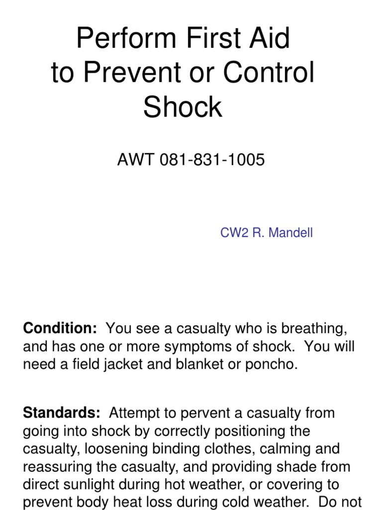 081-831-1005 (First Aid To Prevent or Control Shock) | PDF | Shock ...
