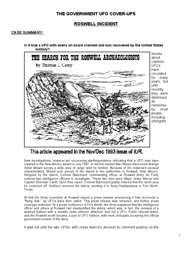 The Roswell Mystery... | PDF | Unidentified Flying Object | Ufology