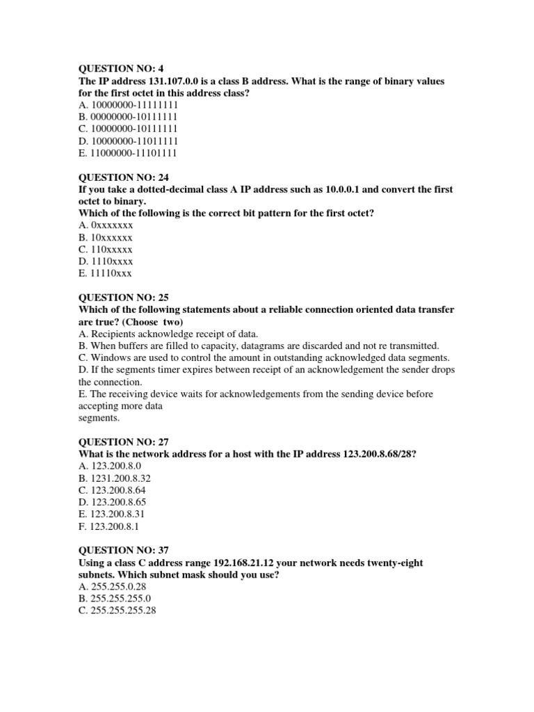 Bai Tap Chia Subnet | PDF | Ip Address | Computer Network
