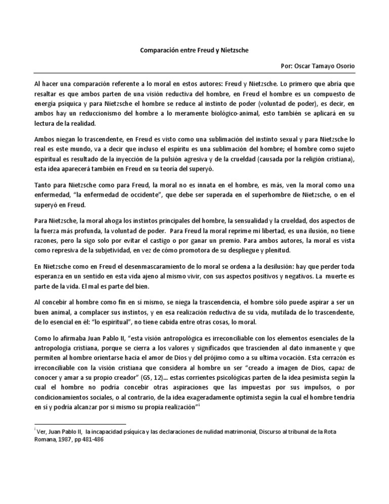 Comparación entre Freud y Nietzsche | PDF | Sigmund Freud | Friedrich ...