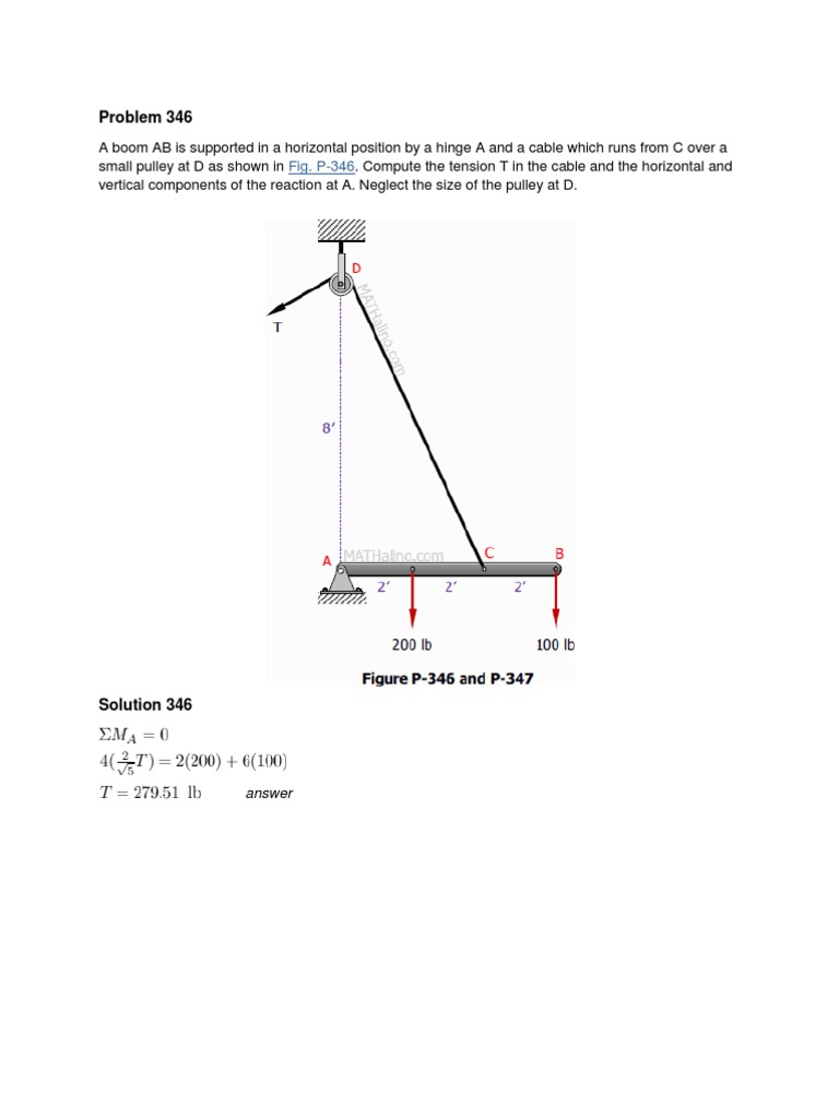 Equilibrium Of Non Concurrent Force System Truss Force