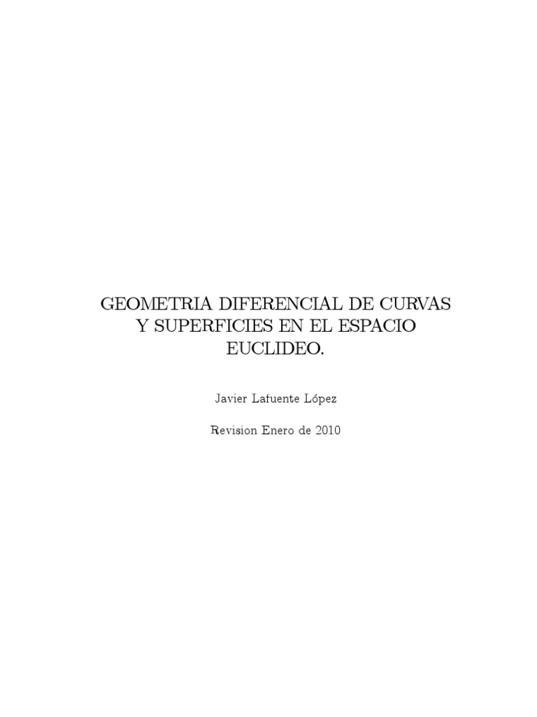 Geometria Diferencial Curvas y Superficies en El Espacio PDF | PDF | Curva | Derivado