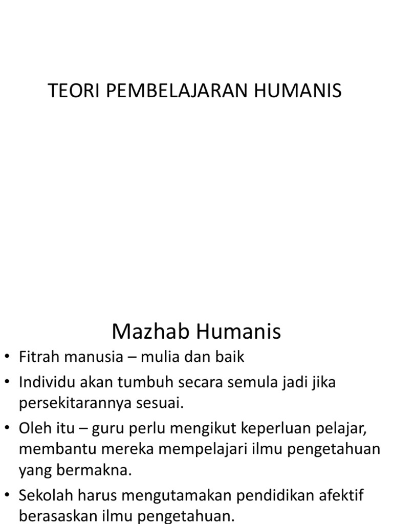 Teori Pembelajaran Humanis | PDF