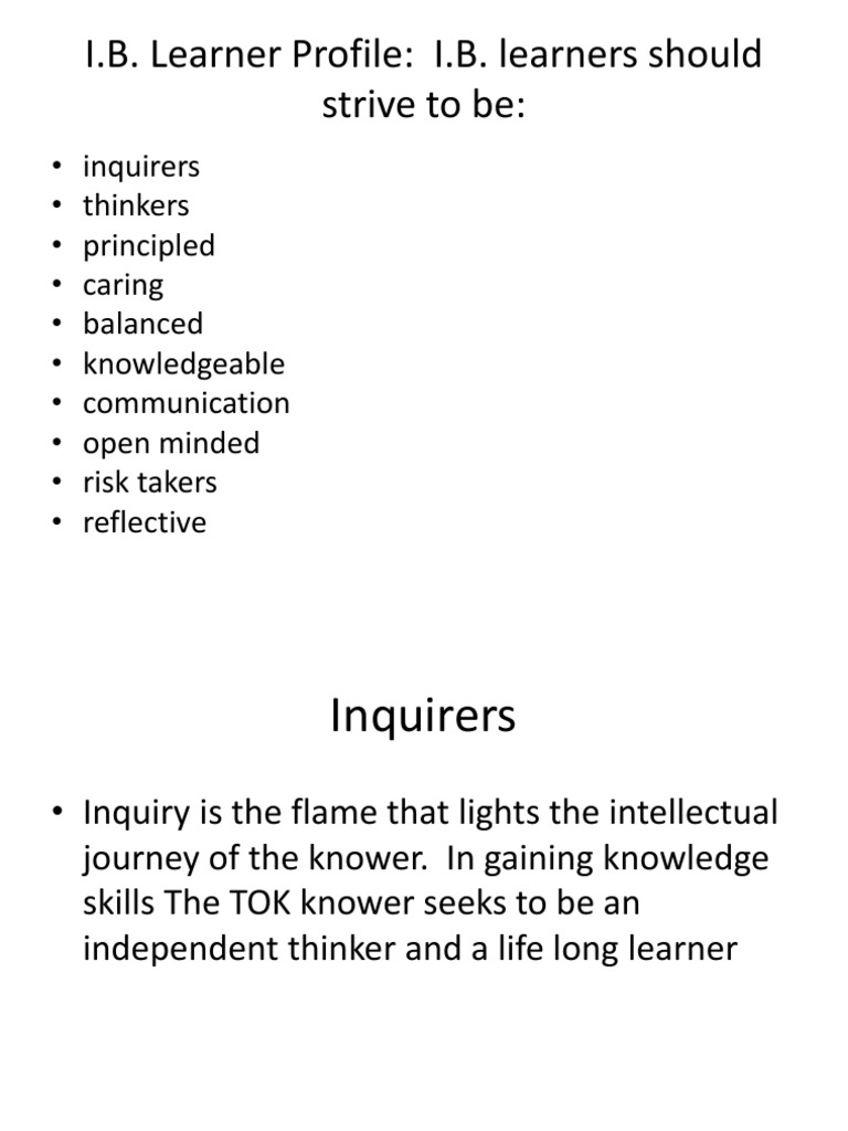 IB Learner Profile Assignemnt | PDF