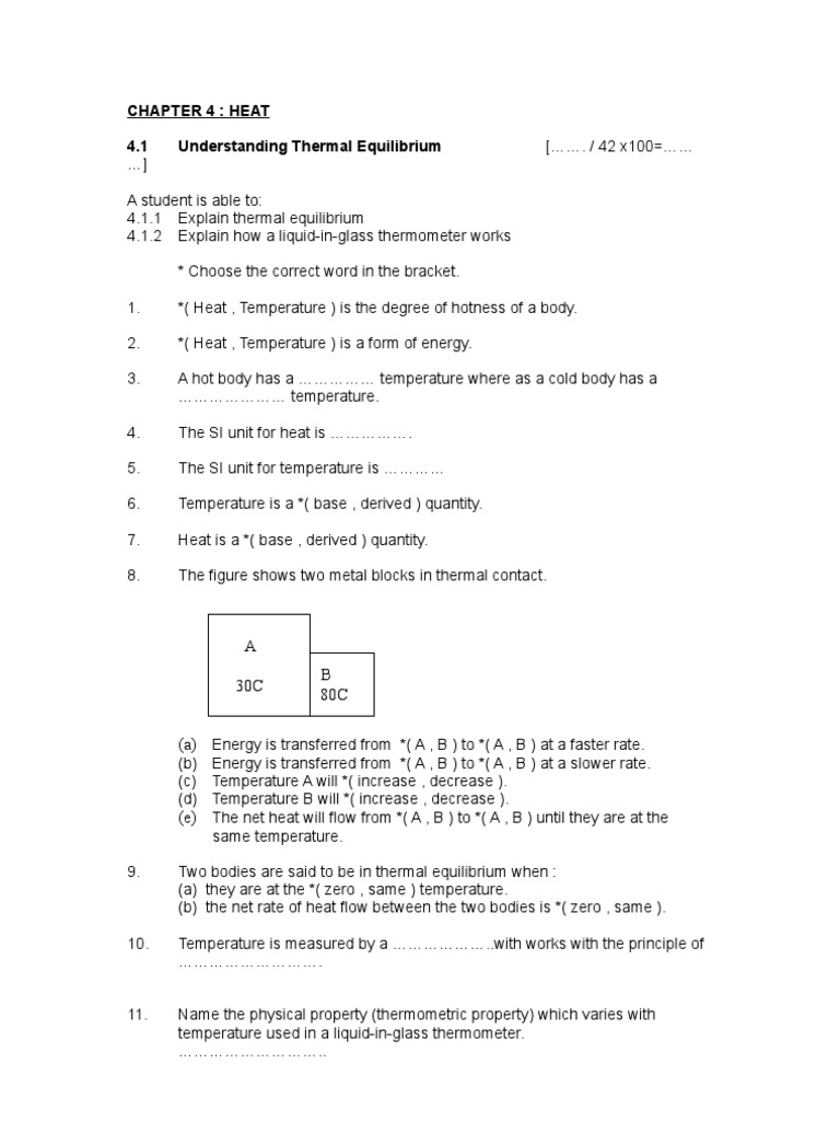 F4 CH 4 Student | PDF | Latent Heat | Heat
