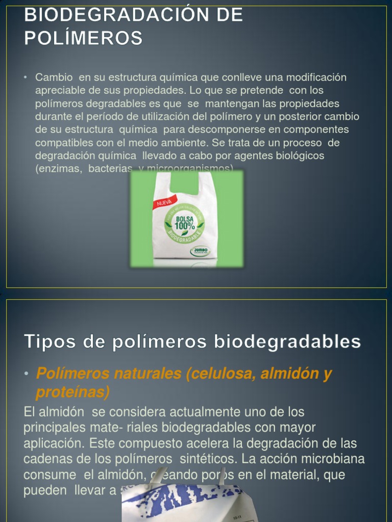 Polímeros Biodegradables | PDF | Polímeros | Sustancias químicas