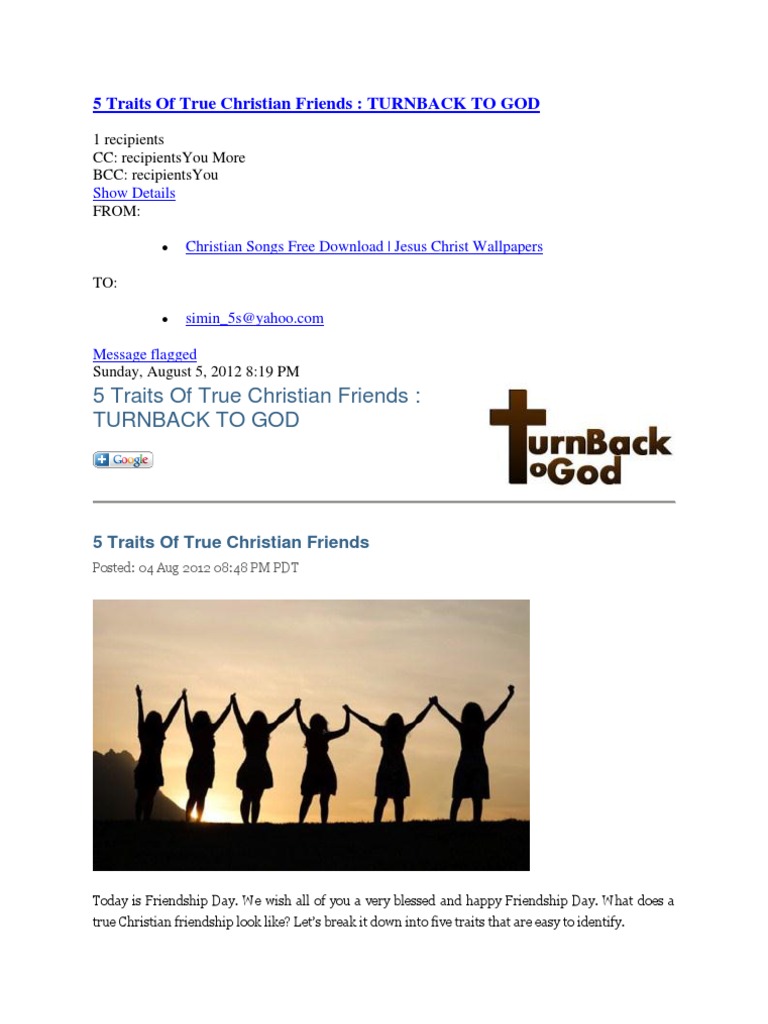 5 Traits of True Christian Friends | PDF | Religion & Spirituality