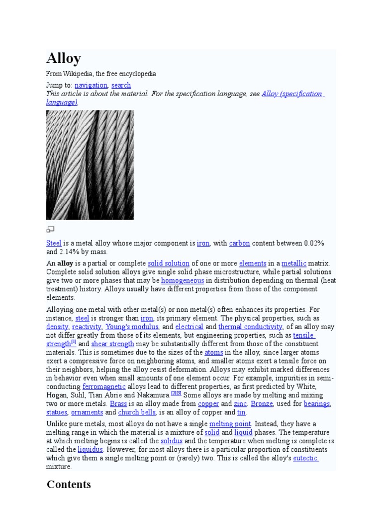 Alloy: This Article Is About The Material. For The Specification ...