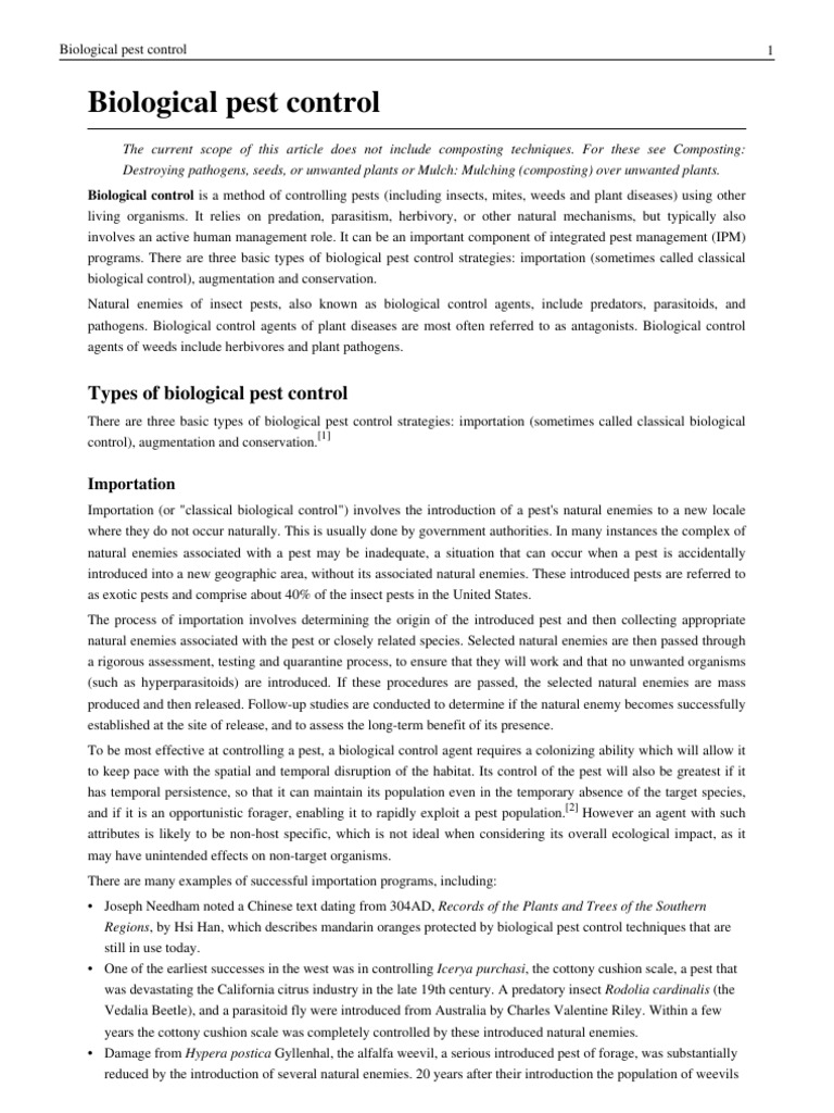 Biological Pests | PDF | Biological Pest Control | Predation